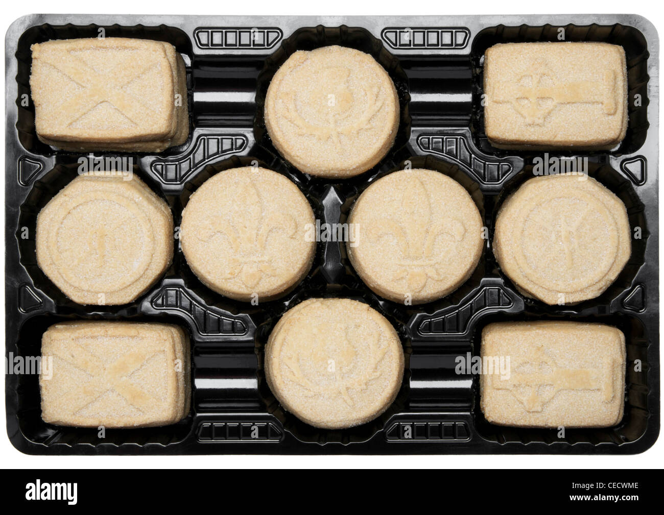 Scottish all butter shortbread biscuits on white background Stock Photo ...