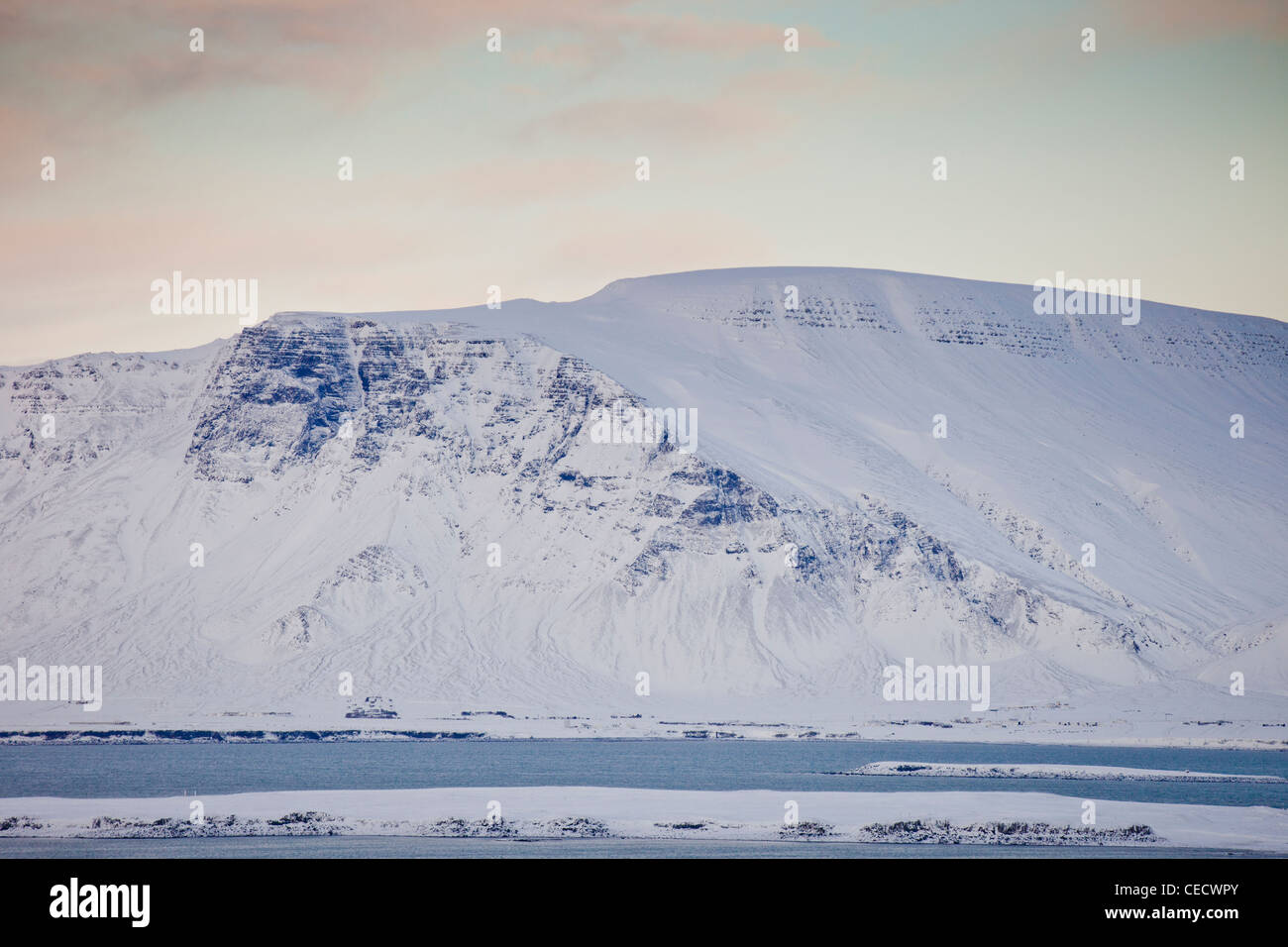 Snowy landscape after winter storm, Iceland Stock Photo - Alamy