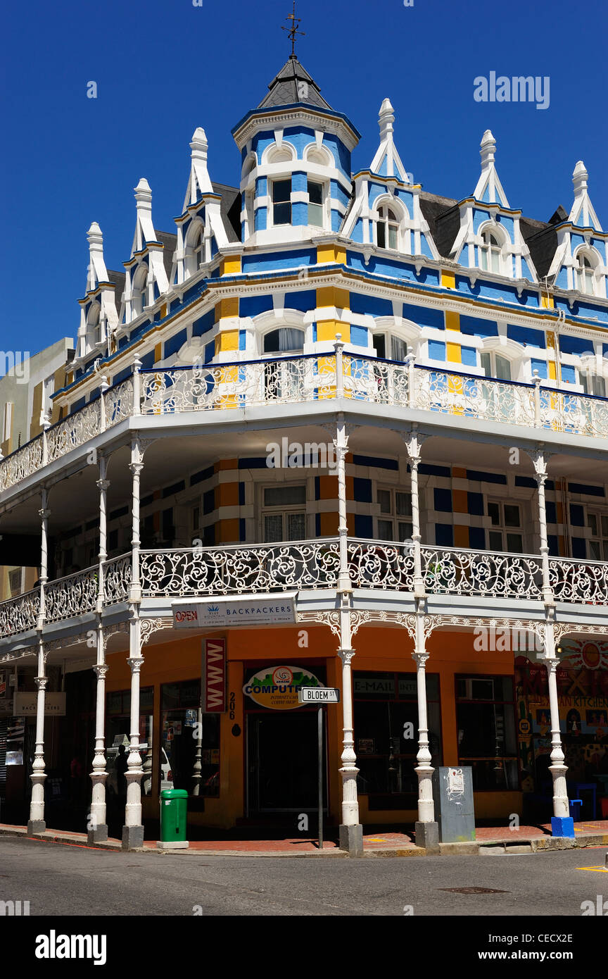 Colourful colonial building on Long Street, Cape Town, Western Cape ...
