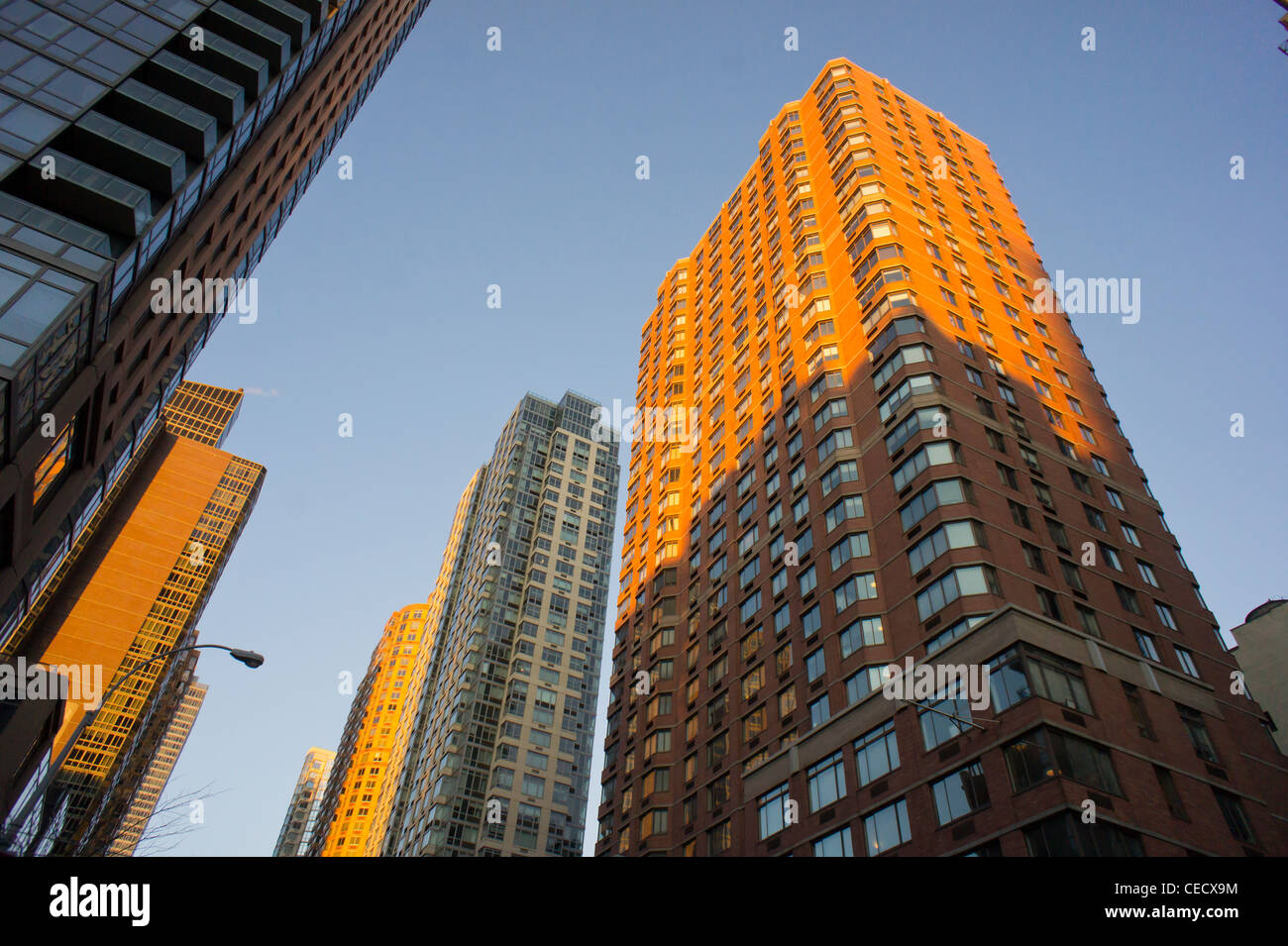 Skyscraper apartment buildings along Sixth Ave. in the Chelsea ...