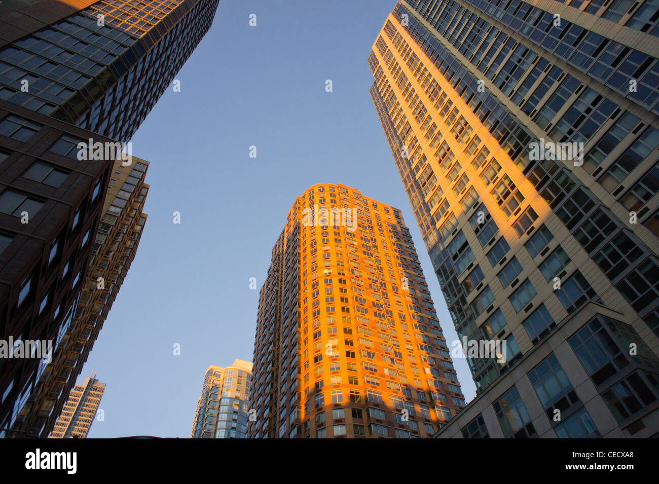 Skyscraper apartment buildings along Sixth Ave. in the Chelsea ...