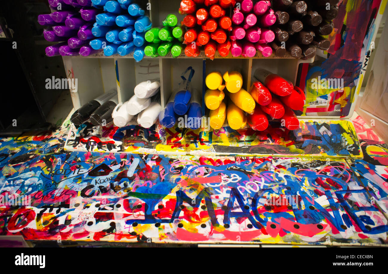 Markers for sale in an art supply store in New York Stock Photo - Alamy