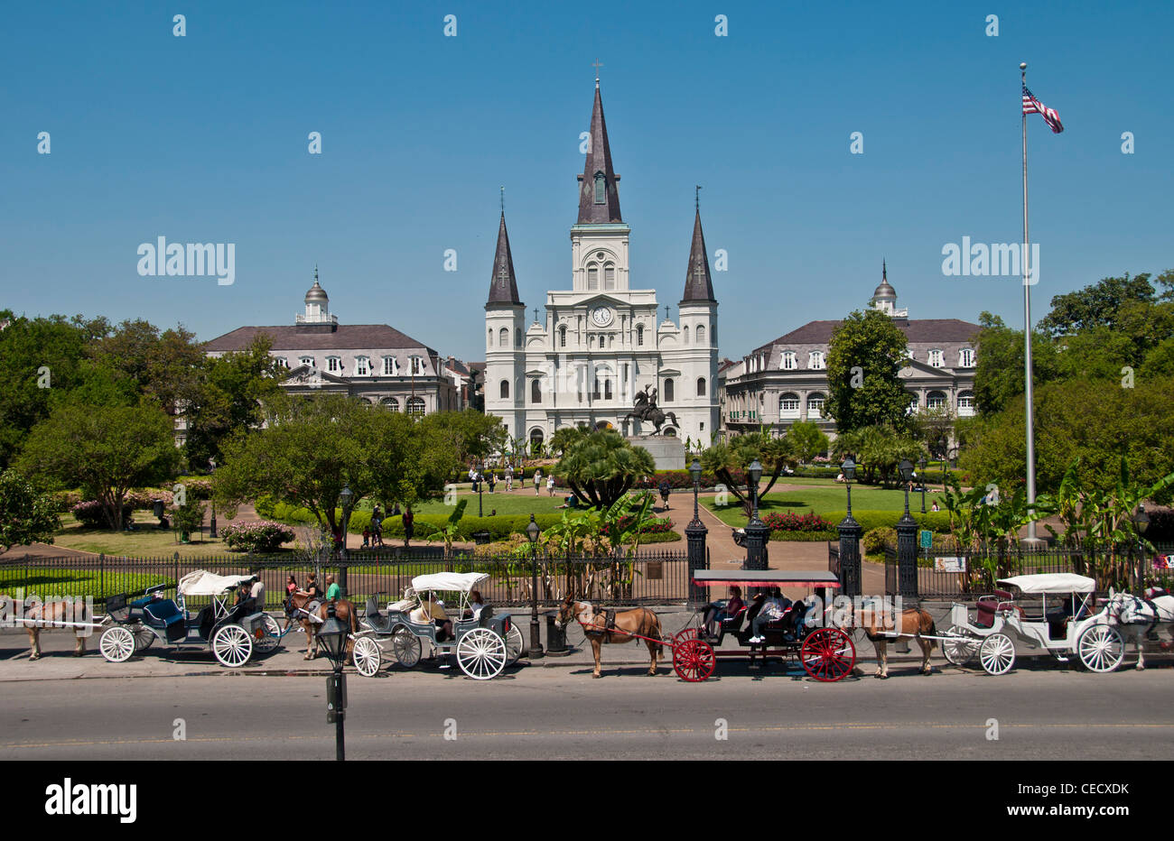 Jackson Square in the French Quarters of New Orleans in Louisiana USA ...