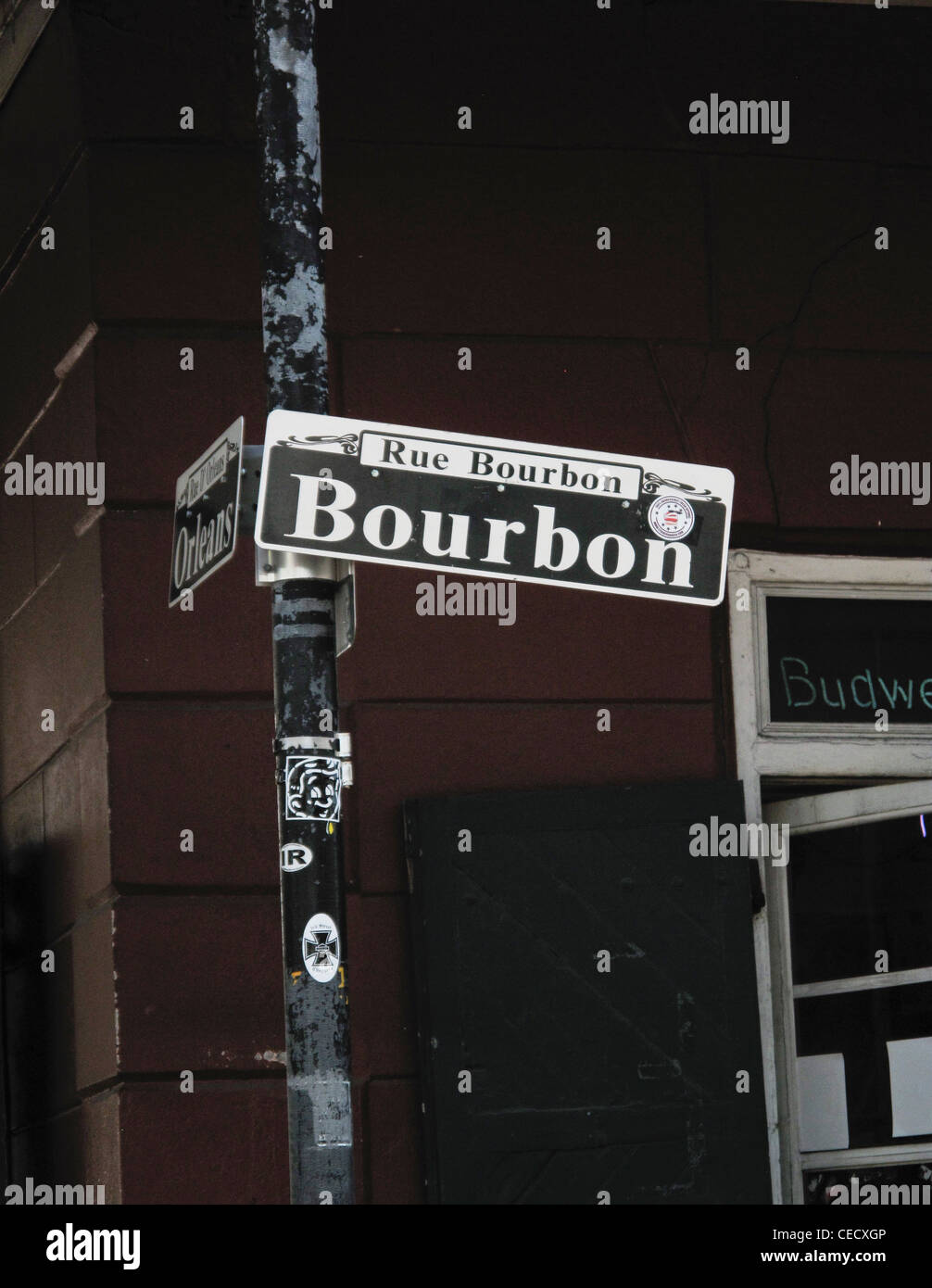 Bourbon street sign in New Orleans French Quarter Stock Photo - Alamy