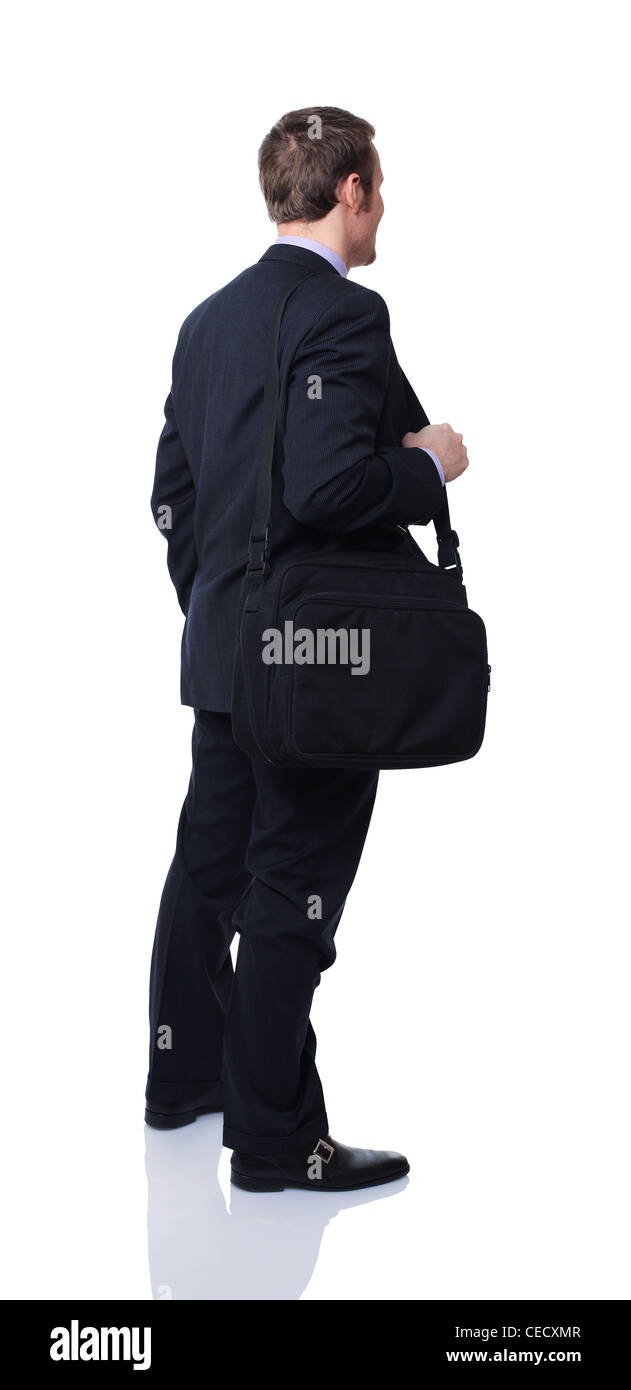 young businessman rear view on white Stock Photo - Alamy