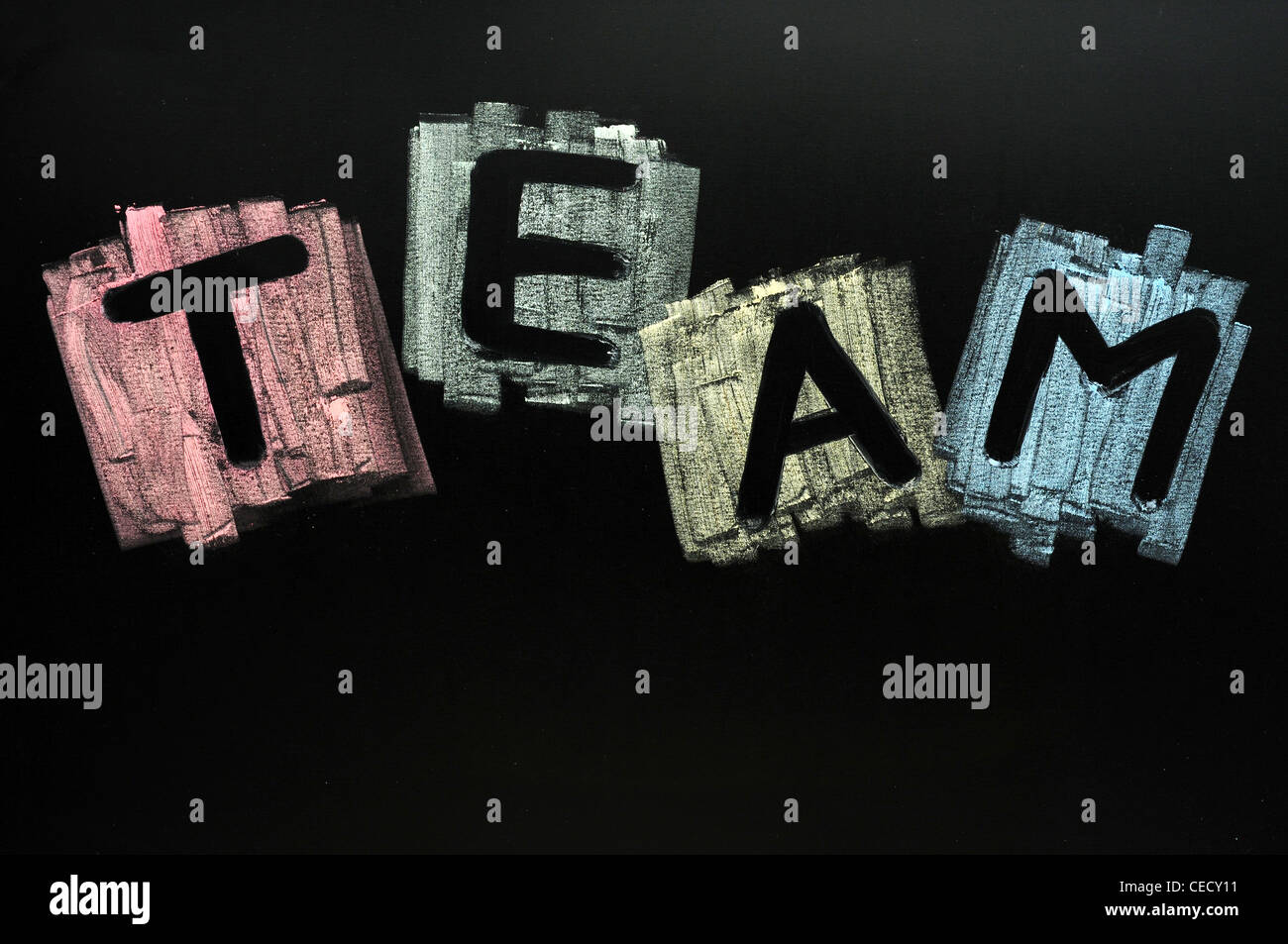 blackboard team concept chalk teamwork chalkboard board drawing black ...