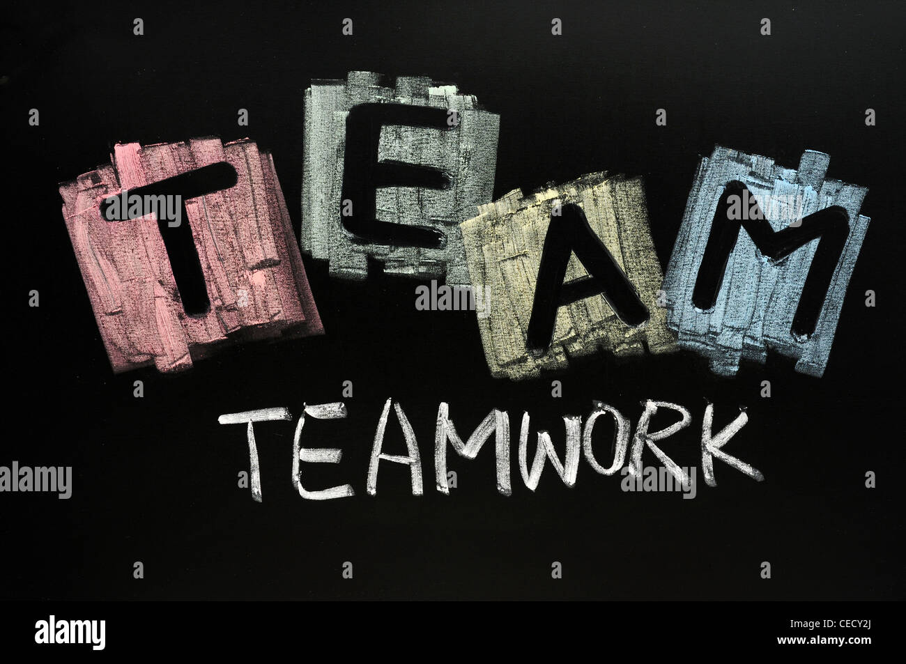blackboard team concept chalk teamwork chalkboard board drawing black ...