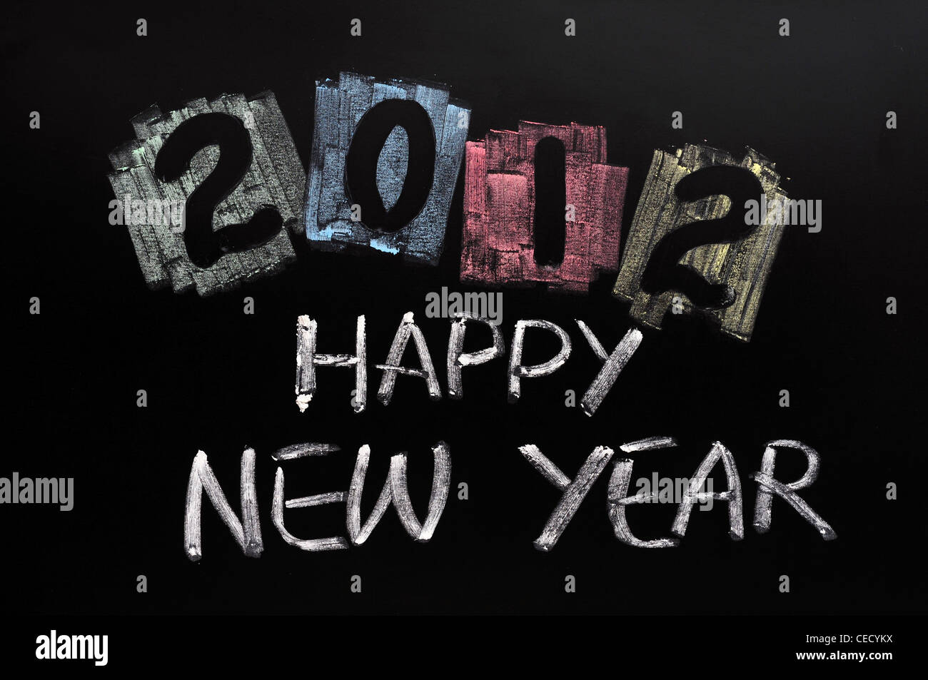 background year 2012 blackboard holiday new calendar number pattern ...