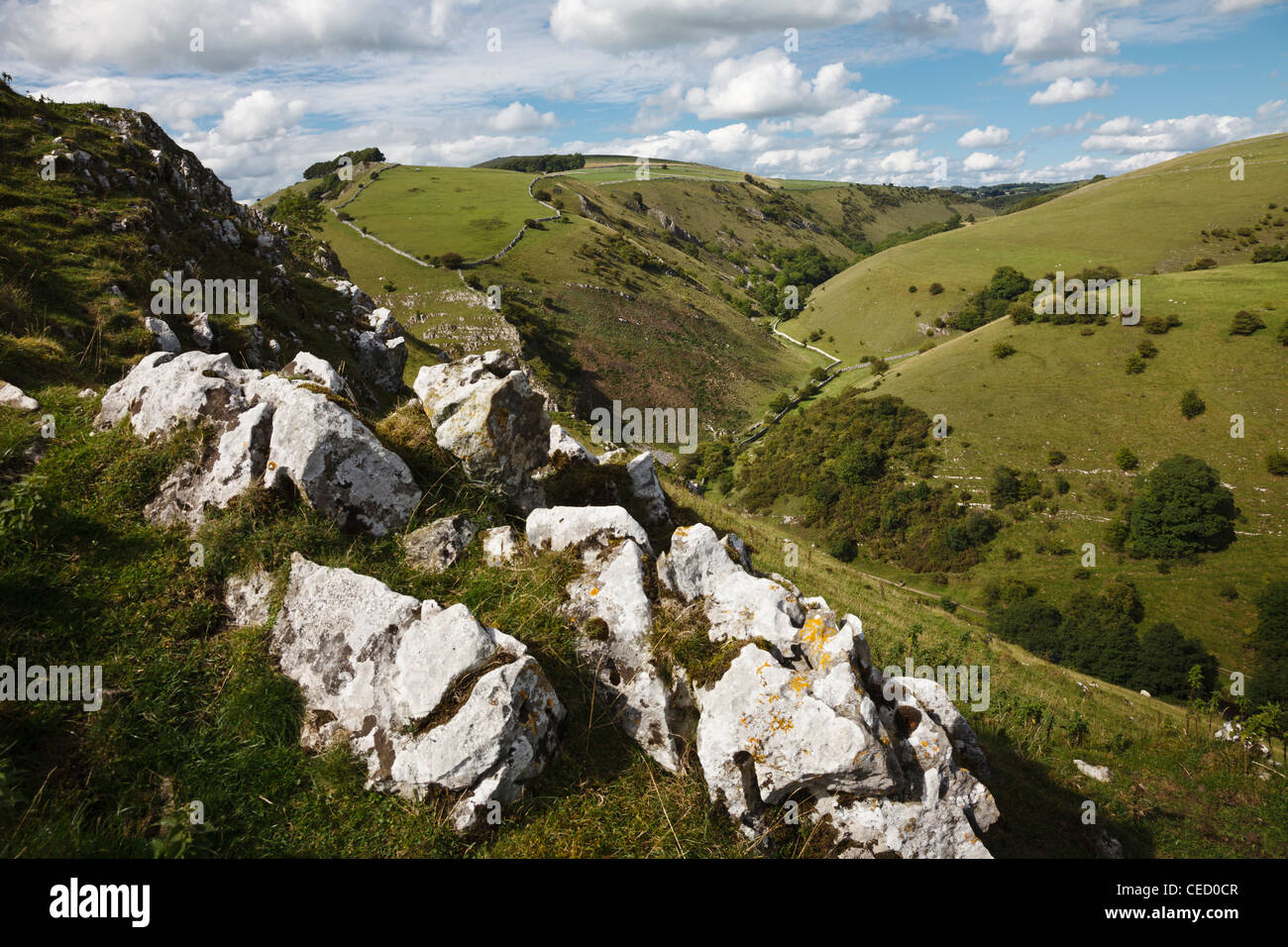 Wolfscote Dale and Biggin Dale from Gipsy Bank, Dovedale, Peak District ...