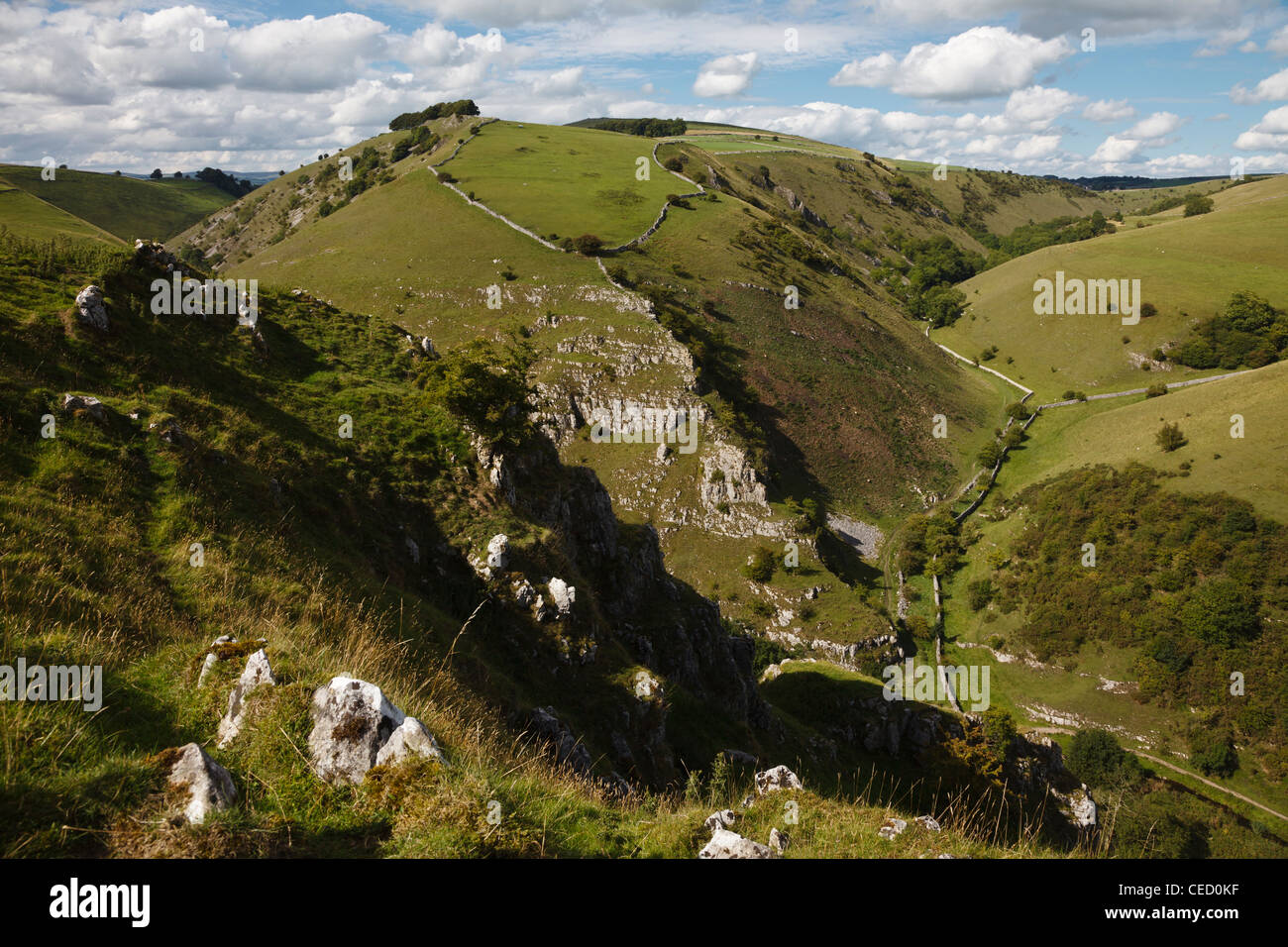 Wolfscote Dale and Biggin Dale from Gipsy Bank, Dovedale, Peak District ...