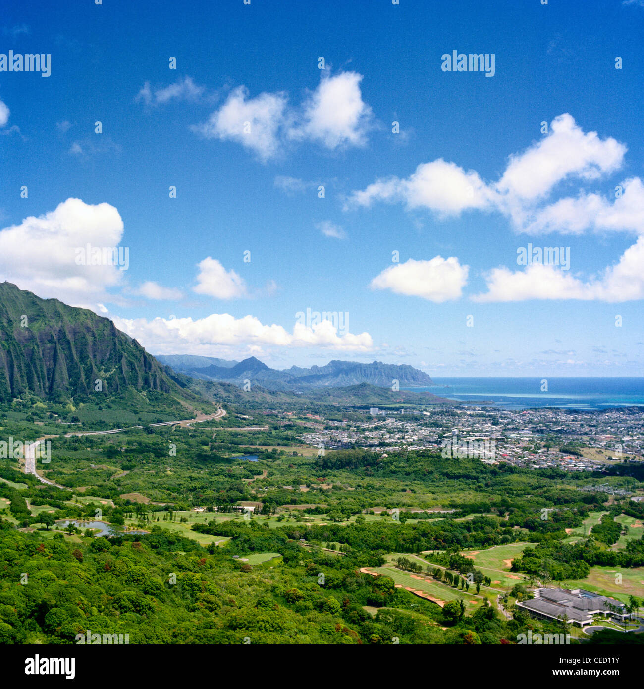 Nu'uanu Pali Lookout eastern Oahu Hawaii Stock Photo - Alamy