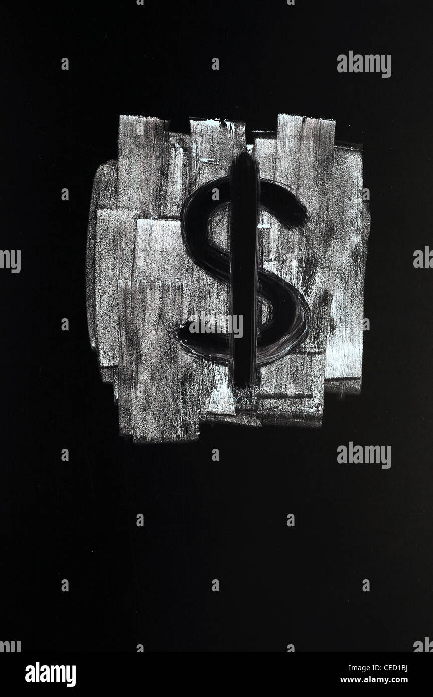 Symbol of dollar drawn with chalk on a blackboard Stock Photo - Alamy