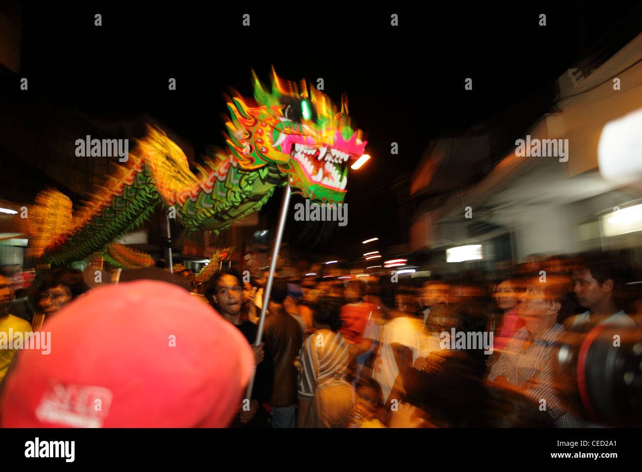 Dragon Parade at the first full moon after Lunar New Year Stock Photo ...