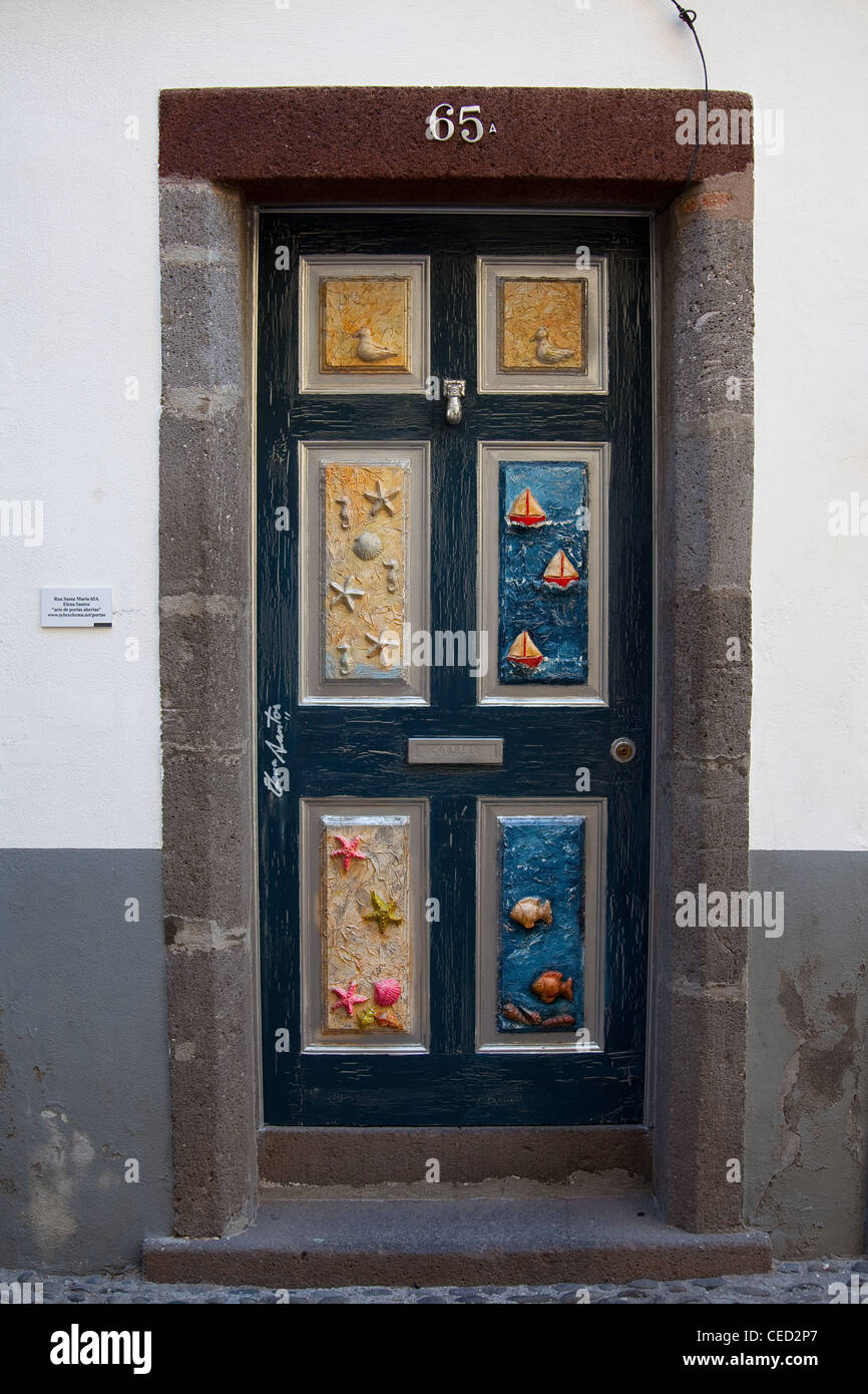 Funchal Old Town Painted Doors on Rua de Santa MariaZona Historica do ...