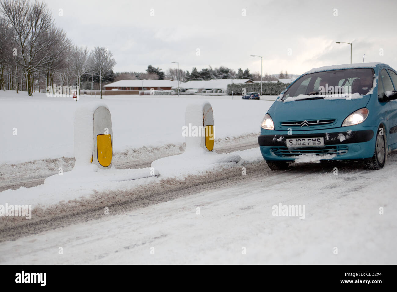 Driving on Winter roads Montrose Scotland UK Stock Photo - Alamy