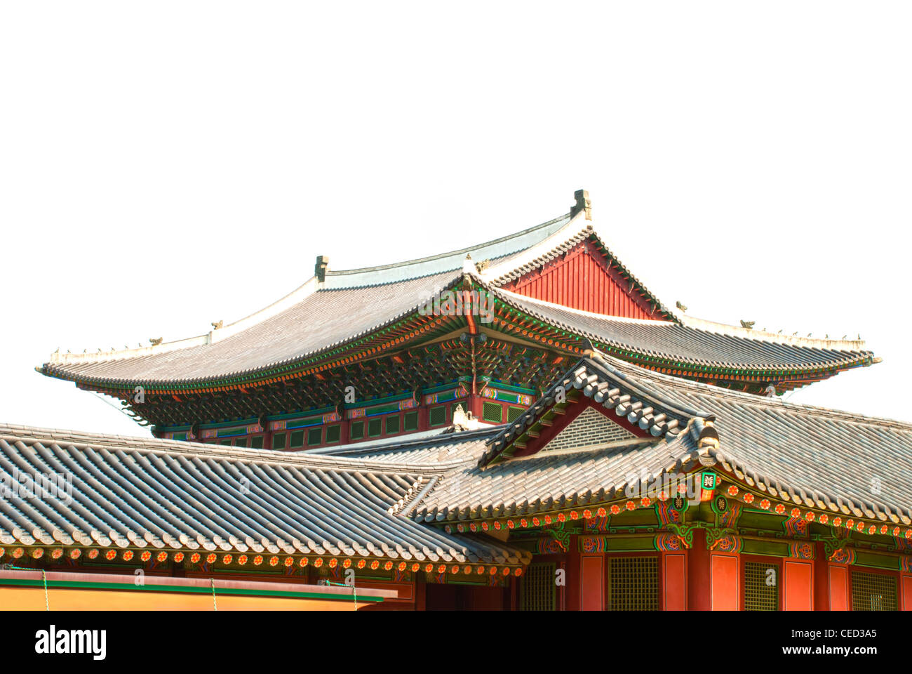 Korean old building roof shot from outside Stock Photo - Alamy