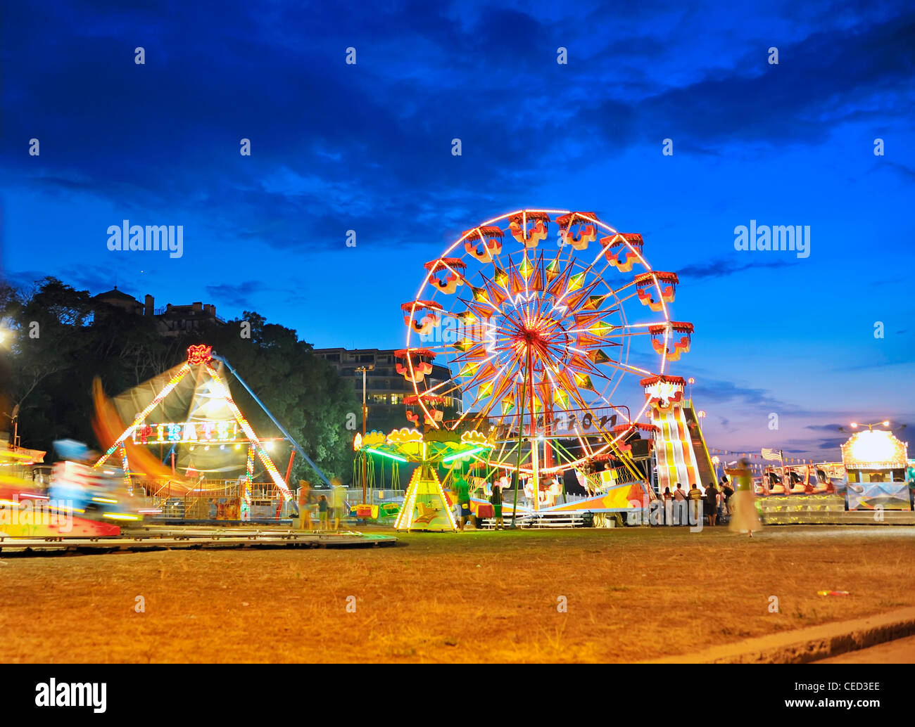 Ferris wheel in a summer night Stock Photo - Alamy