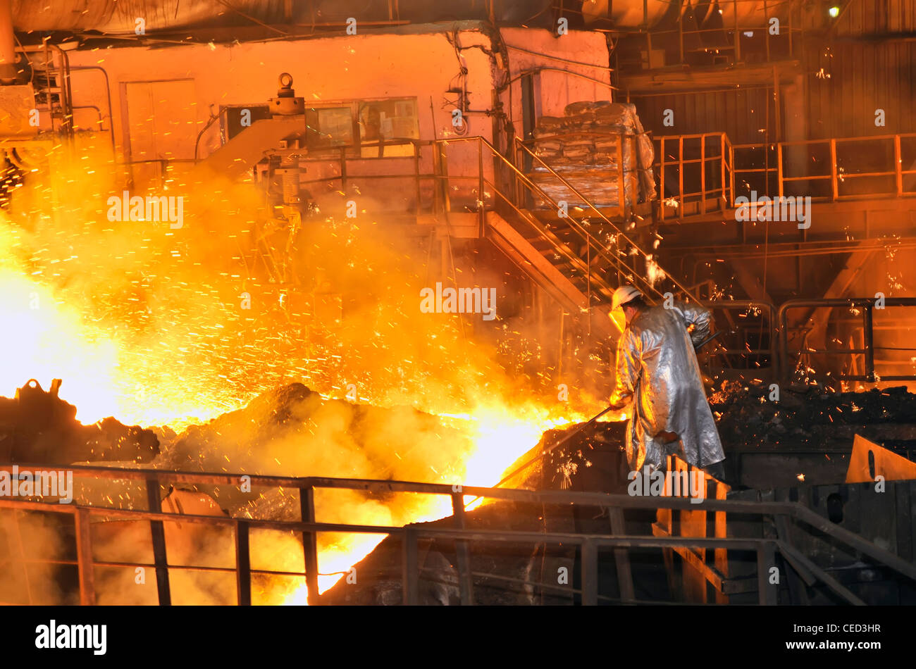 A steel worker inside of plant Stock Photo - Alamy