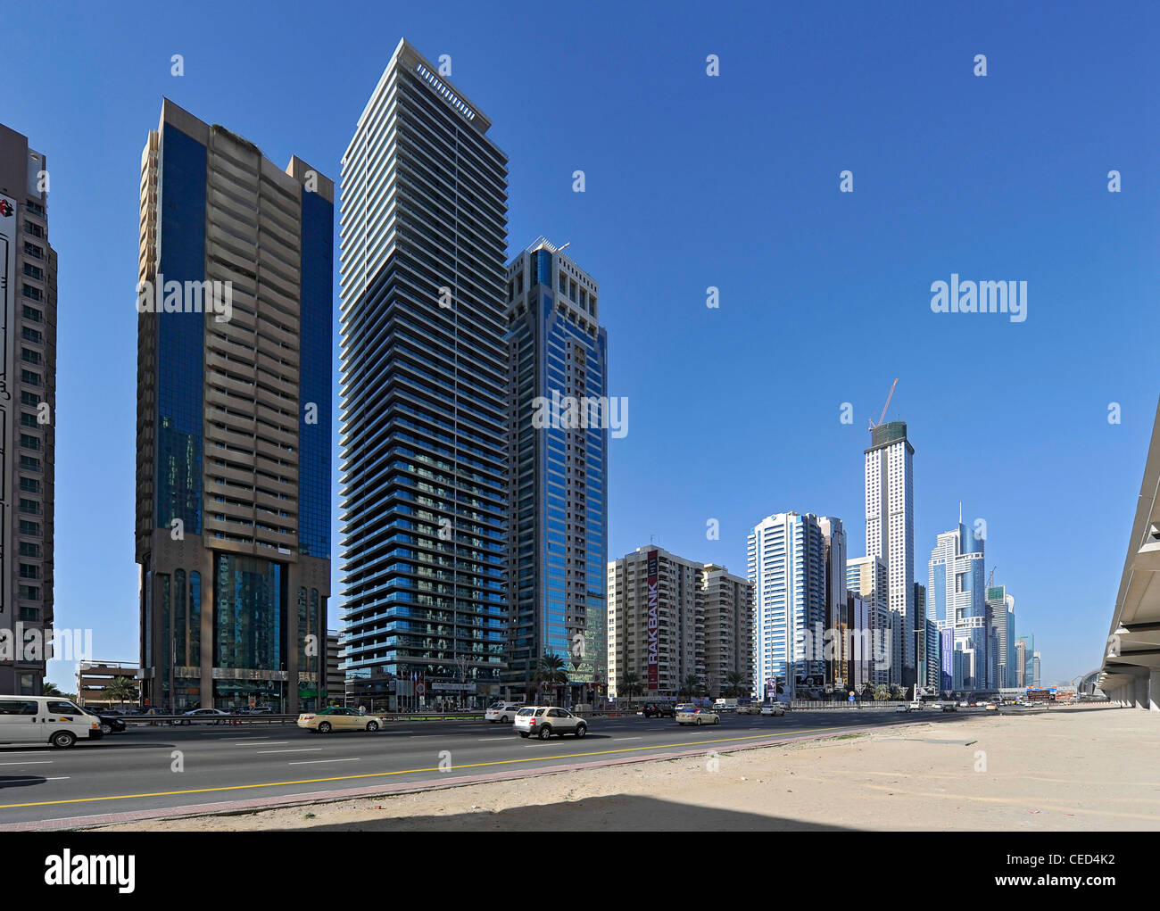 Towers, skyscrapers, hotels, modern architecture, Sheikh Zayed Road ...