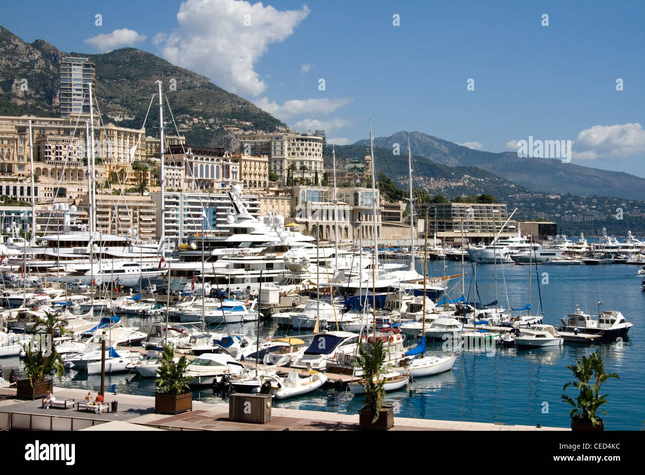Yachts and super yachts moored in the harbour at Monte Carlo Monaco ...
