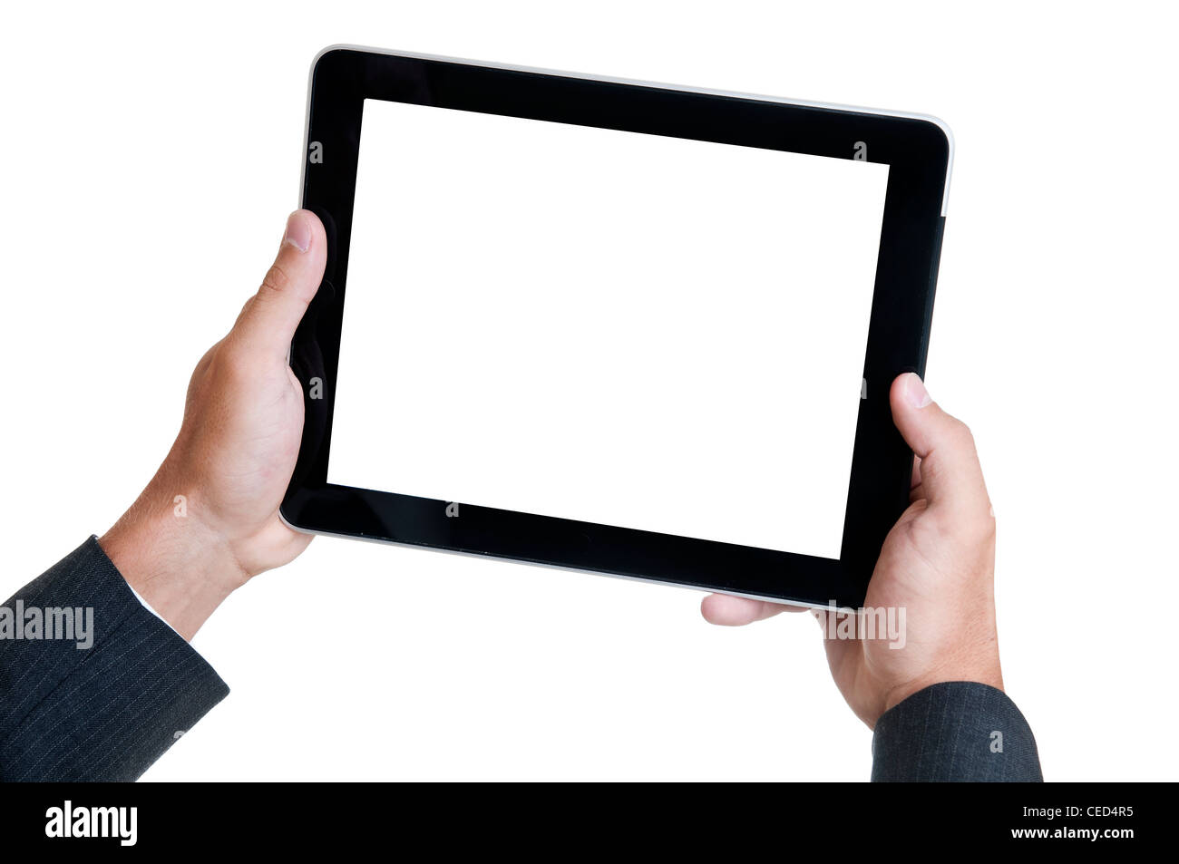 Hands holding a tablet or a Pad Stock Photo - Alamy