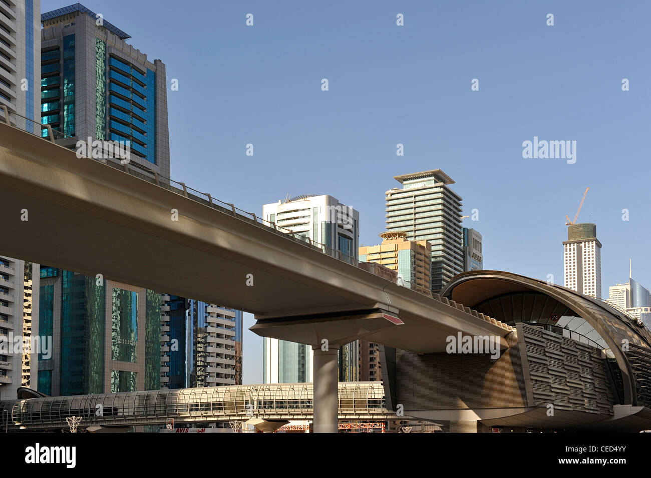 METRO STATION of the RTA, modern architecture, Sheikh Zayed Road ...