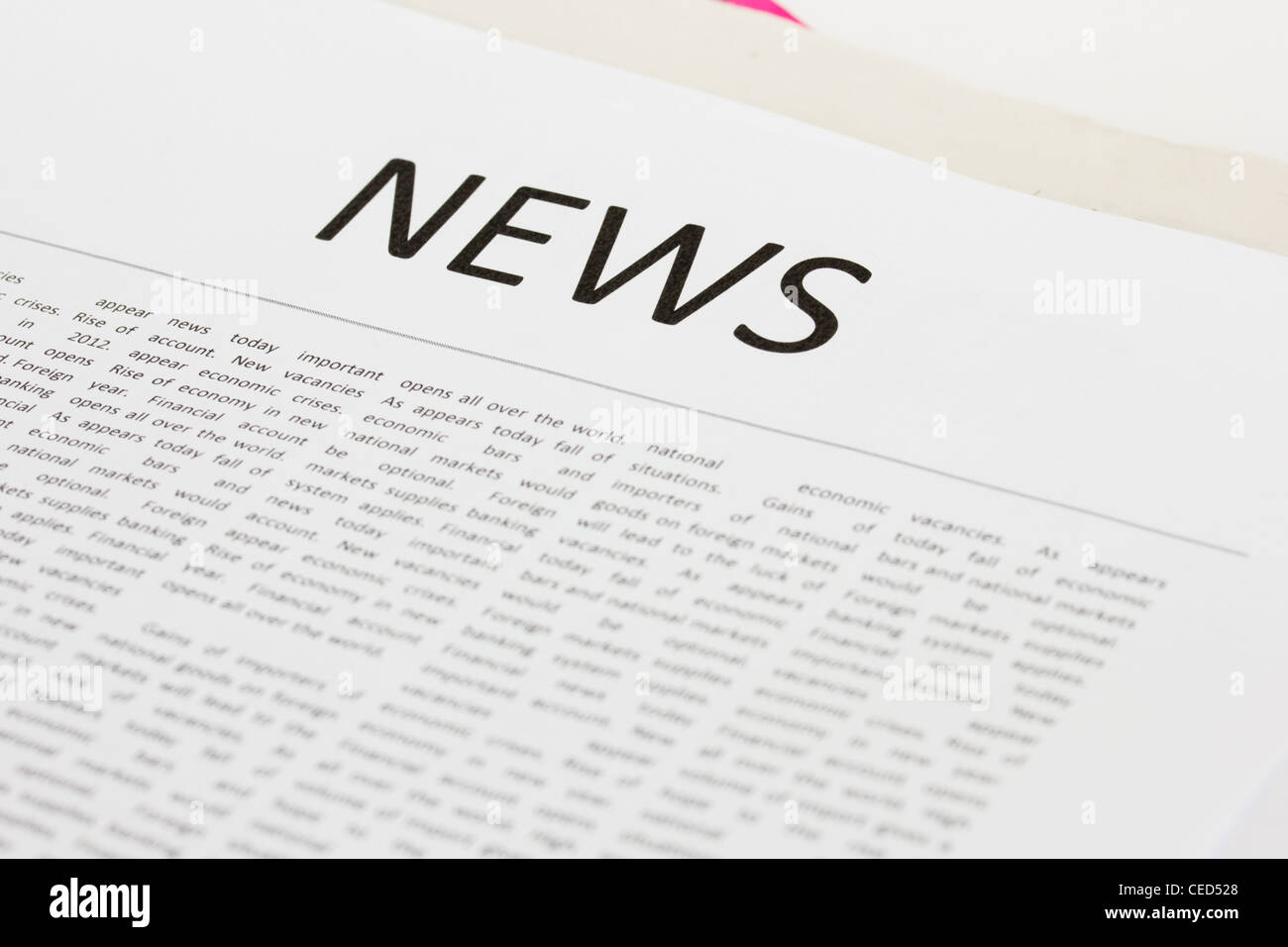 Detail front page newspaper hi-res stock photography and images - Alamy