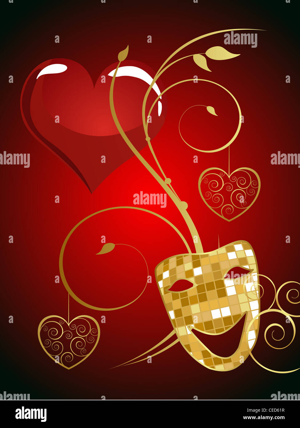 Heart and mask Stock Photo - Alamy