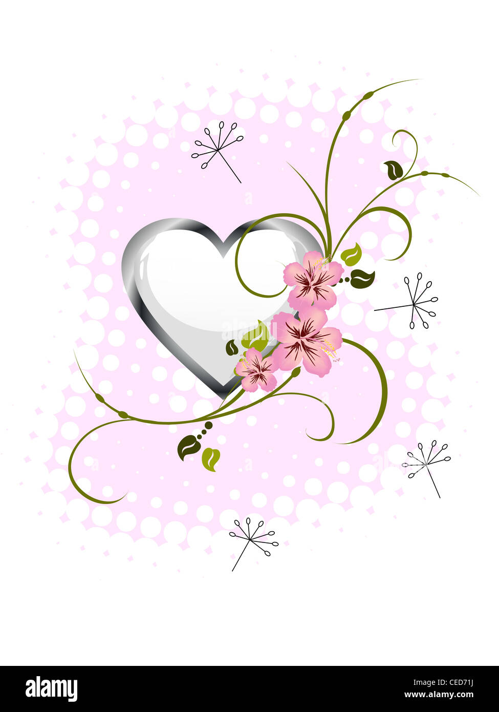 Floral heart design Stock Photo - Alamy