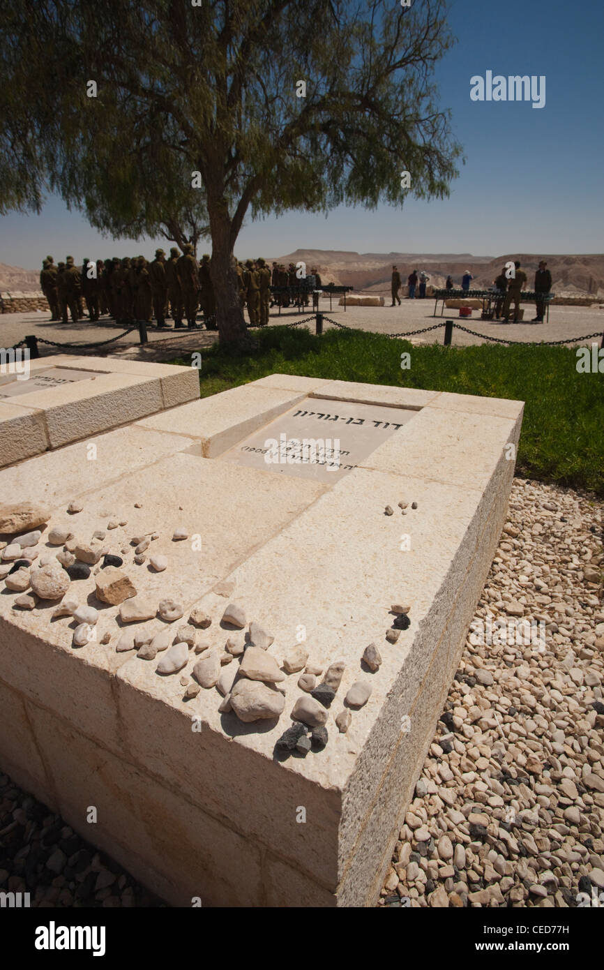 Israel, The Negev, Sde Boker, gravesite of first Israeli Prime Minister David Ben-Gurion and his ...