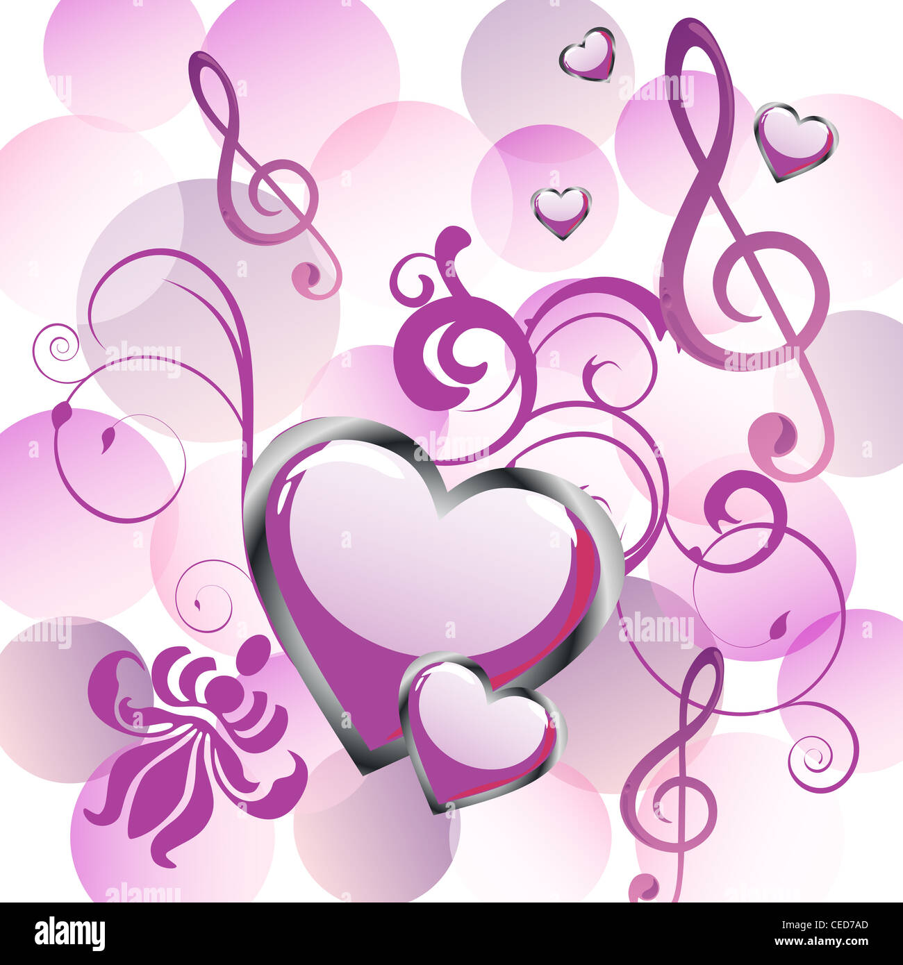 Floral heart design Stock Photo - Alamy