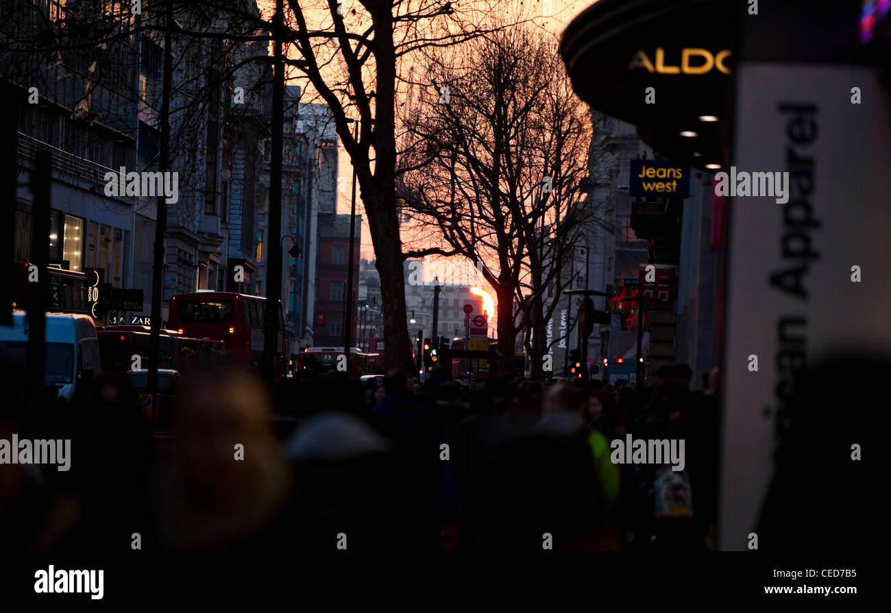 Sunsetting on Oxford Street, London, England, UK Stock Photo - Alamy