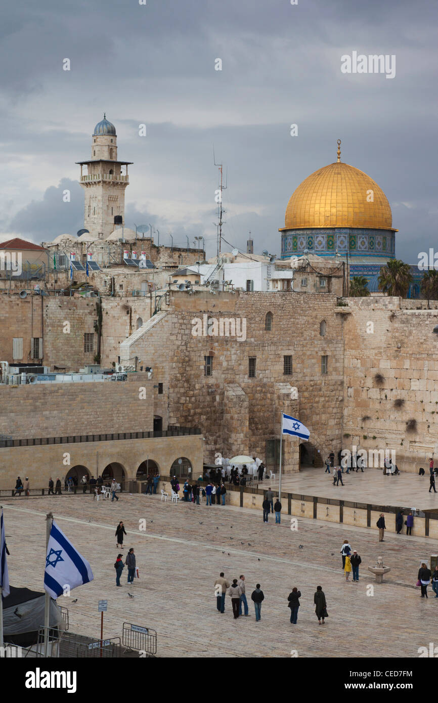 Israel, Jerusalem, Old City, Jewish Quarter, elevated view of the ...