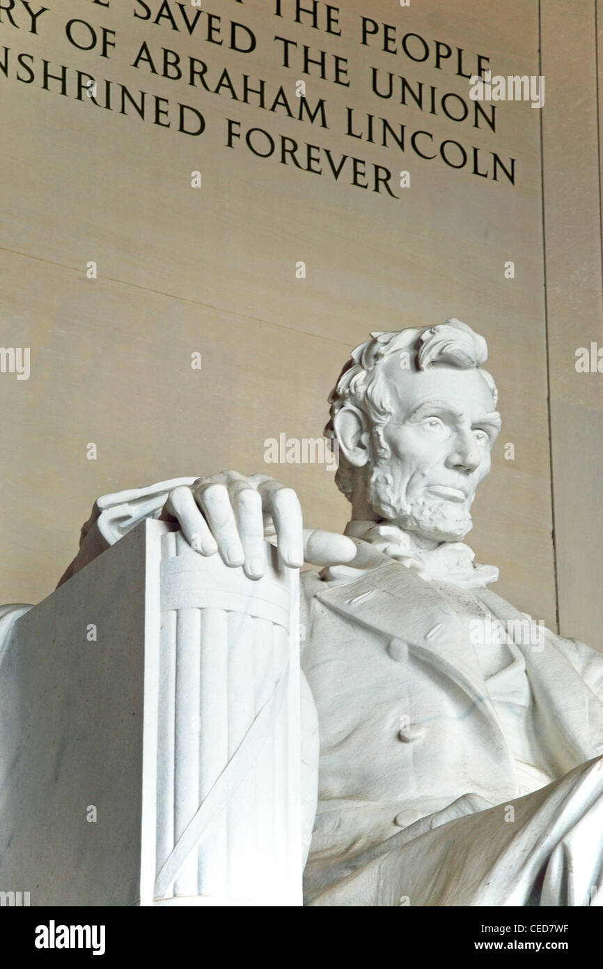 Abraham Lincoln statue in the Lincoln Memorial in Washington DC Stock ...