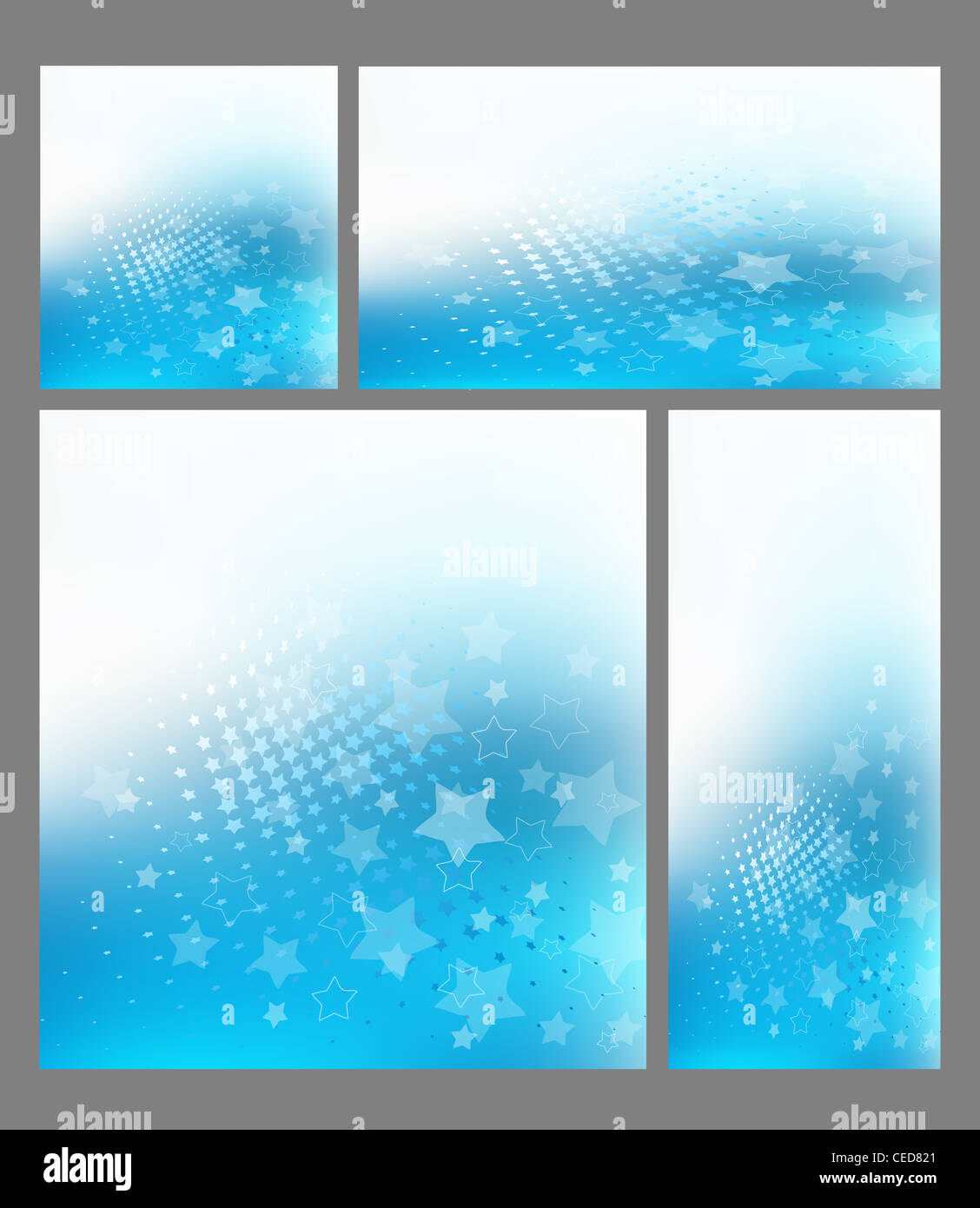 Abstract Cool Blue Gradient Background Template Set with gradient ...