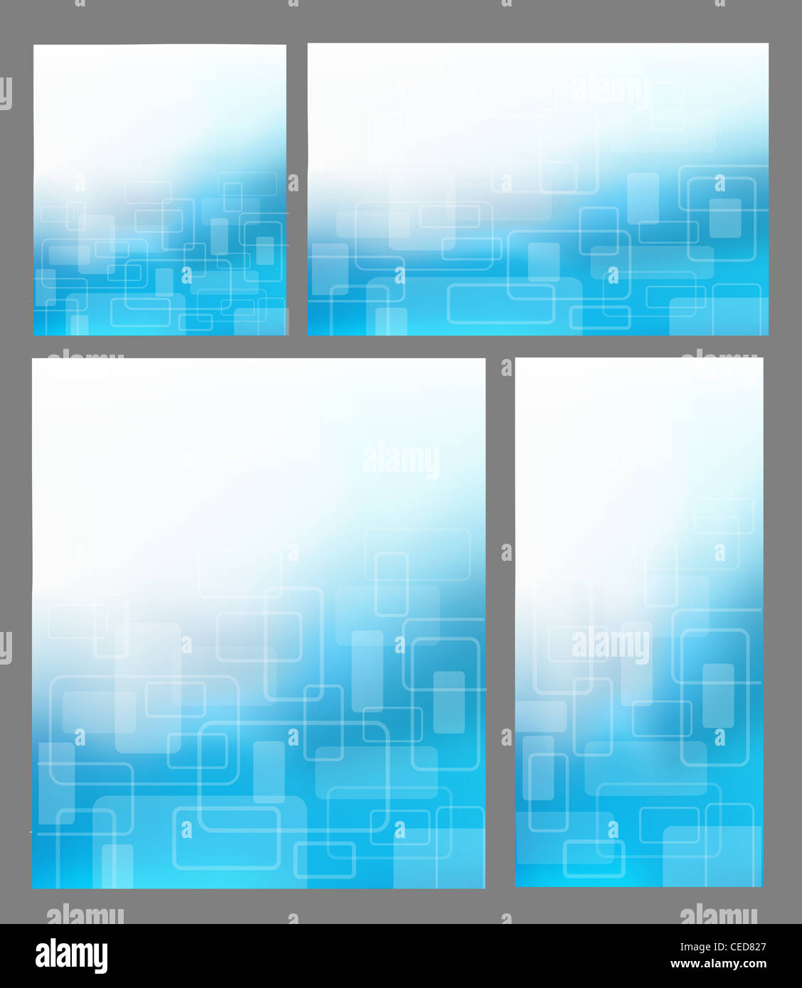 Abstract Cool Blue Gradient Background Template Set with gradient ...