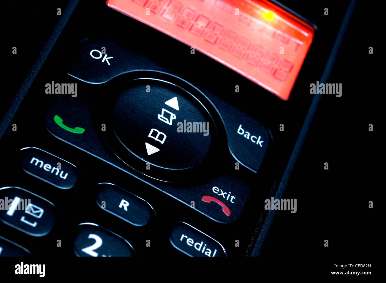 Telephone Handset Close up,Keypad,Illuminated Screen Stock Photo - Alamy