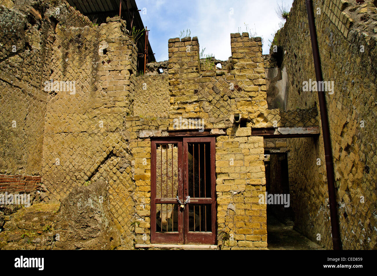The excavated ruins of a two storey building containing the remains of ...