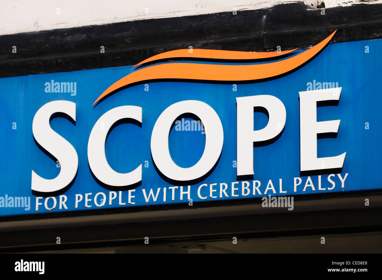 Scope Cerebral Palsy Charity Shop Sign Logo, Cambridge, England, UK Stock Photo - Alamy