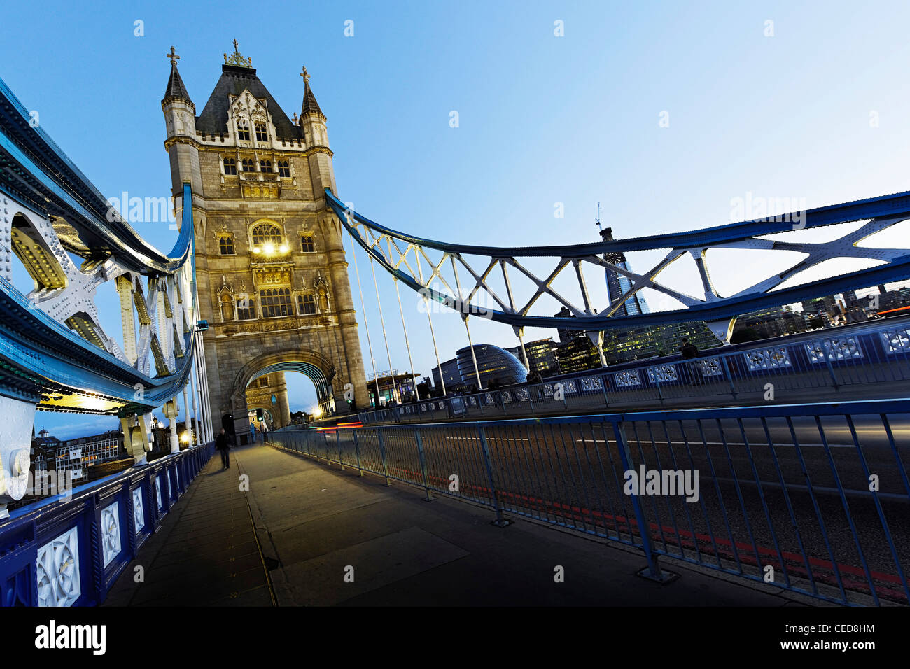 Tower Bridge over the River Thames, Transportation, Twilight, London ...