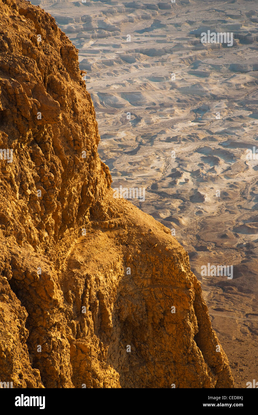 Israel, Dead Sea, Masada, elevated view of the landscape from the ...