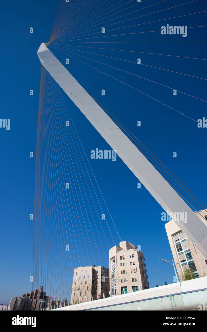 Israel, Jerusalem, Jerusalem Chords Bridge, designed by Santiago ...