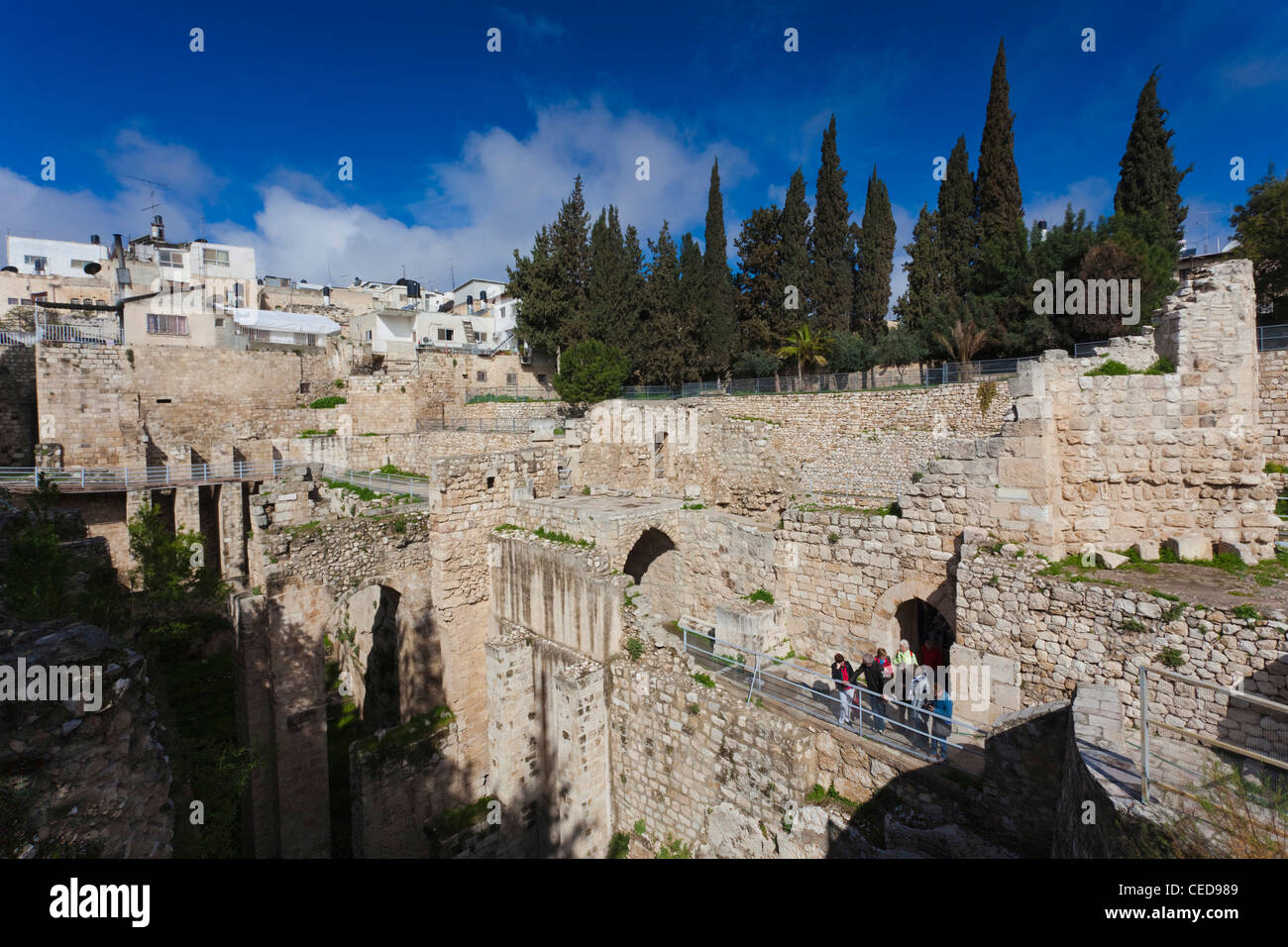 Israel, Jerusalem, Muslim Quarter, ruins of the biblical Pool of ...