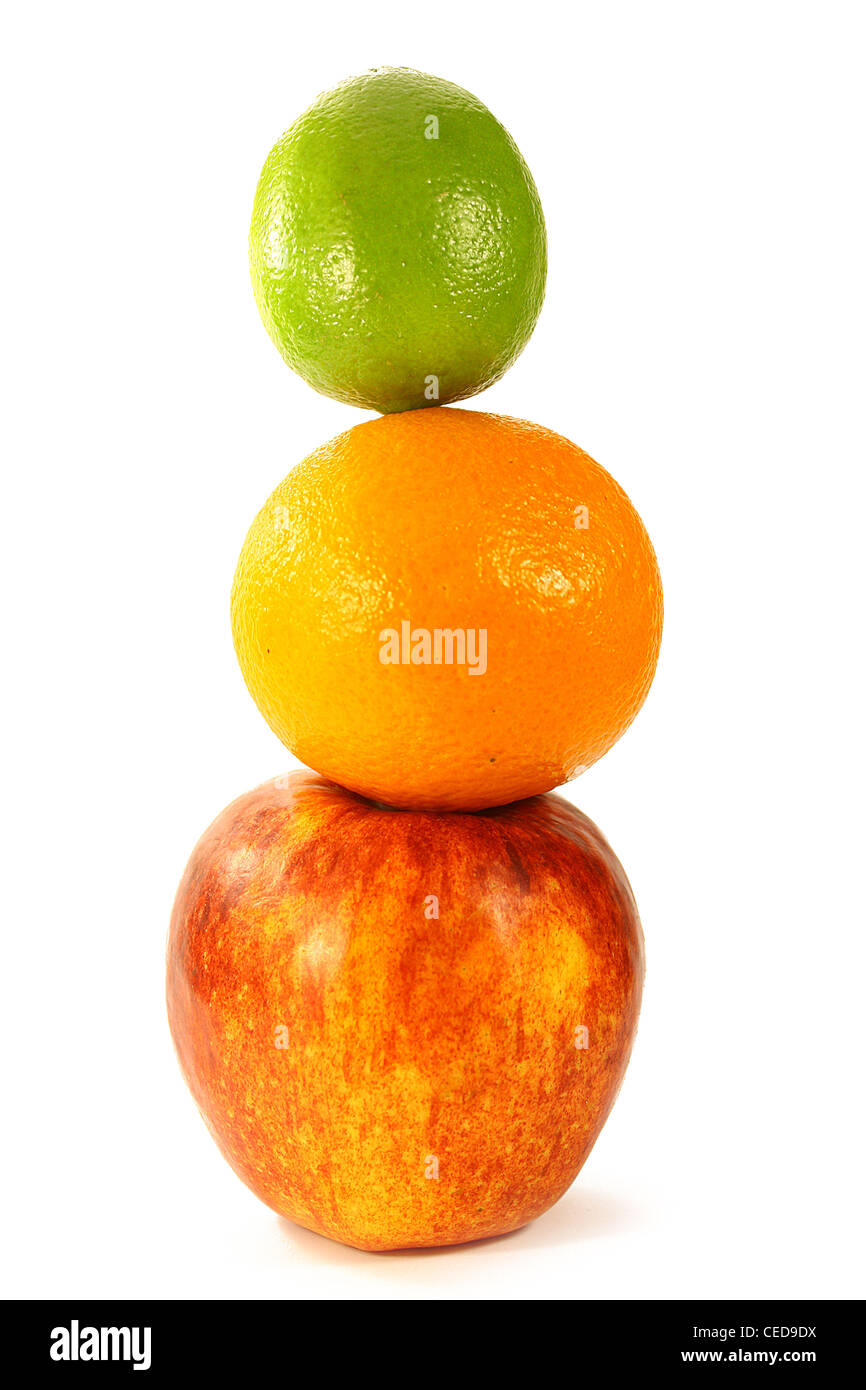 orange, apple, Lime Stock Photo - Alamy