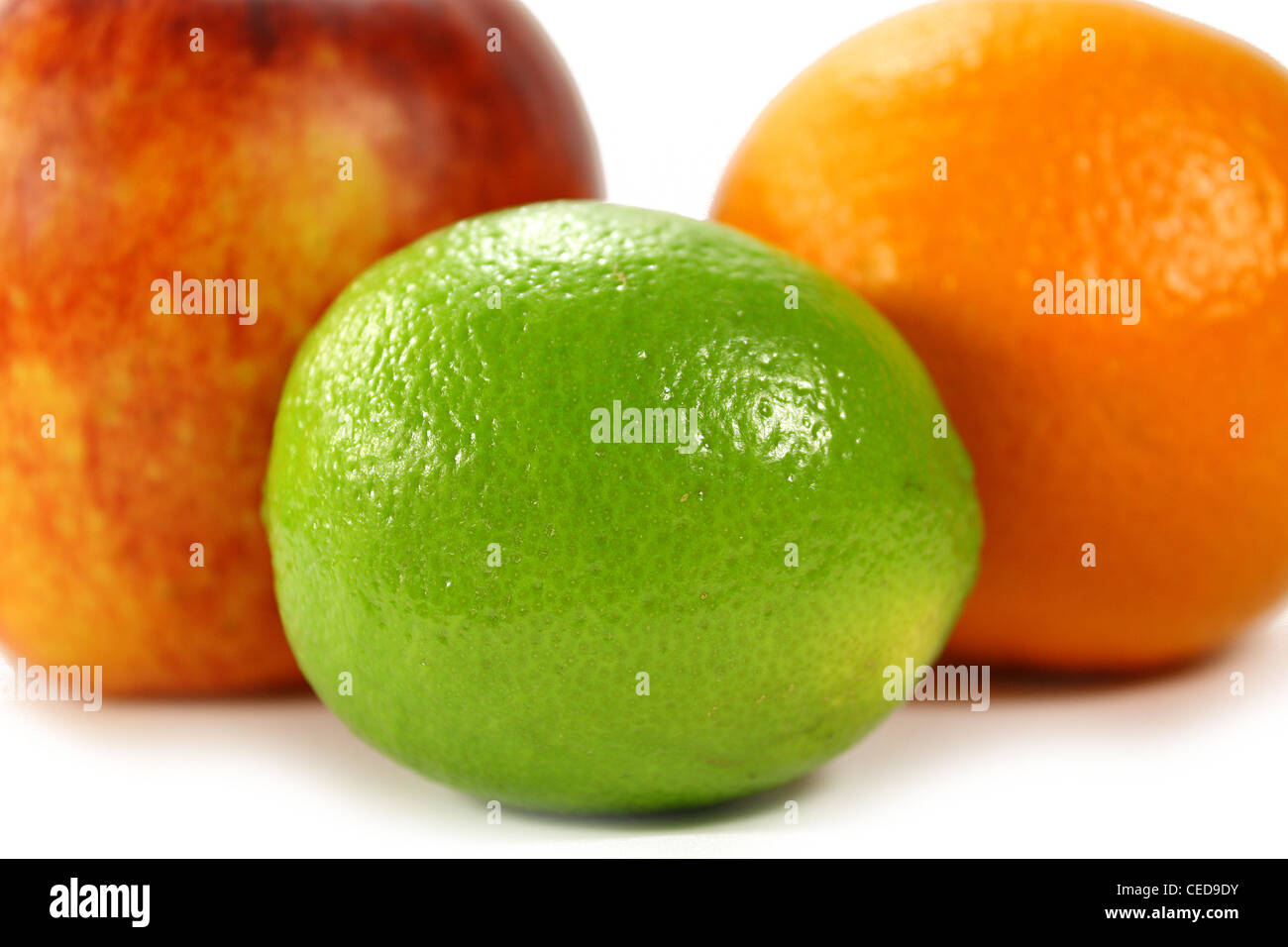 orange, apple, Lime Stock Photo - Alamy