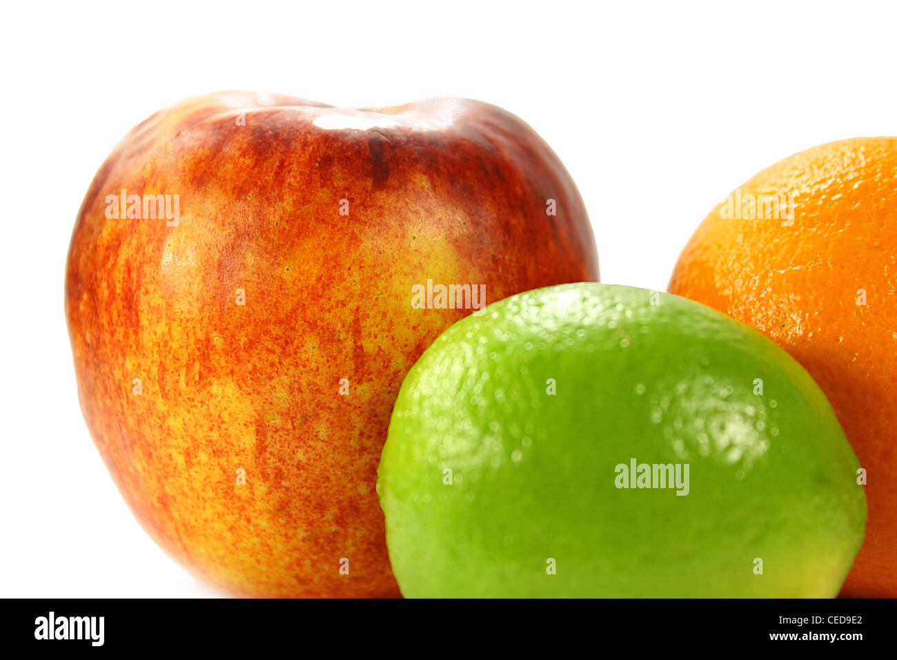 orange, apple, Lime Stock Photo - Alamy
