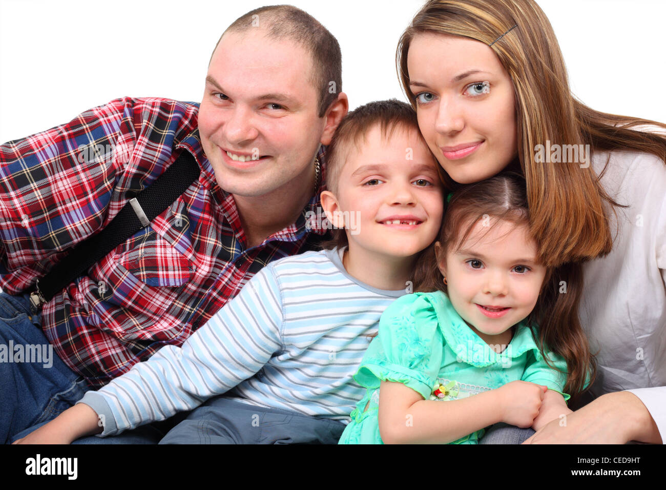 Portrait of parents and two children Stock Photo - Alamy