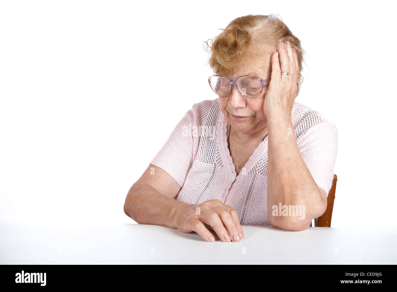 Portrait old women on a white background Stock Photo - Alamy