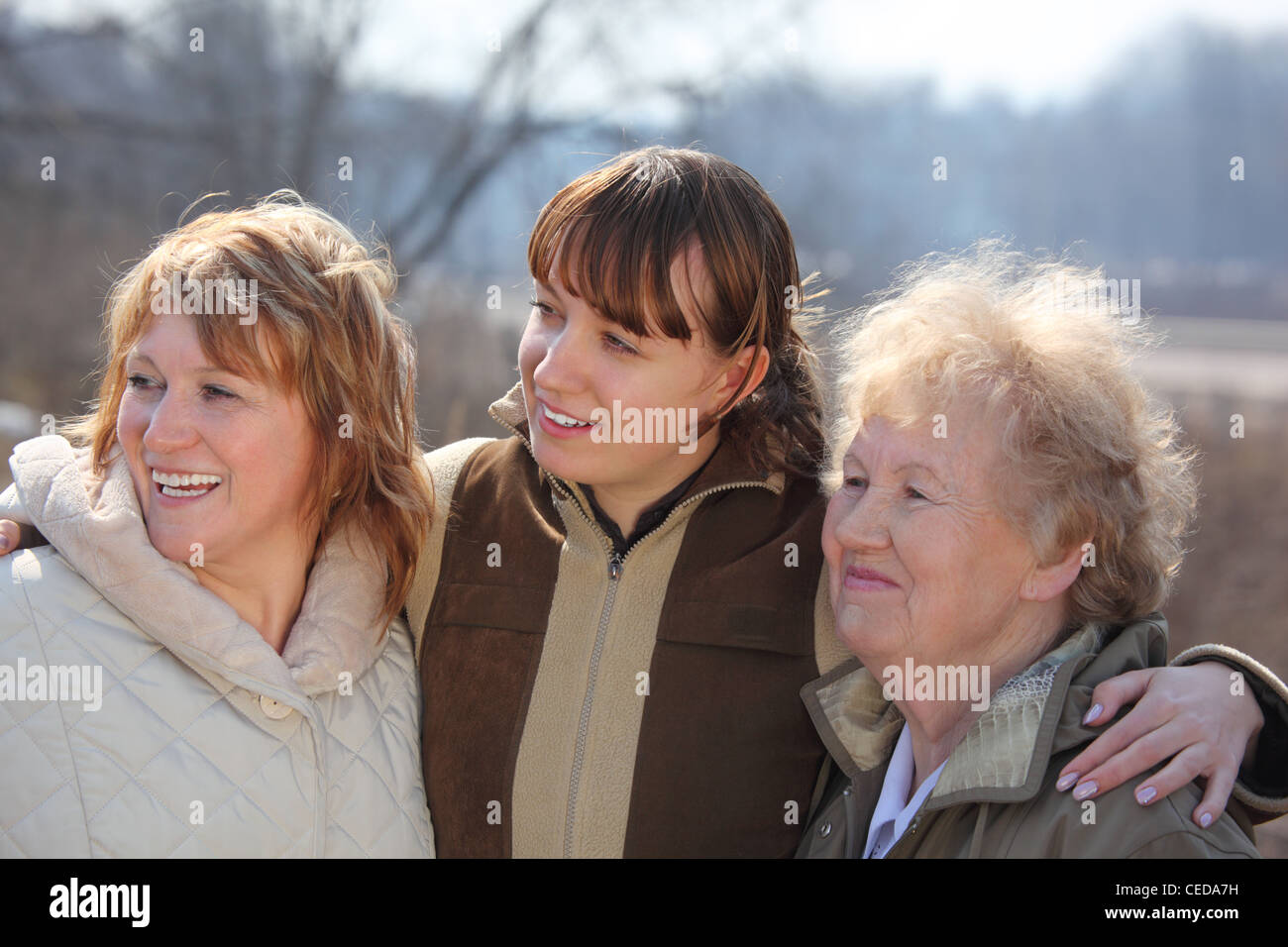 Women of three generations of one family Stock Photo - Alamy