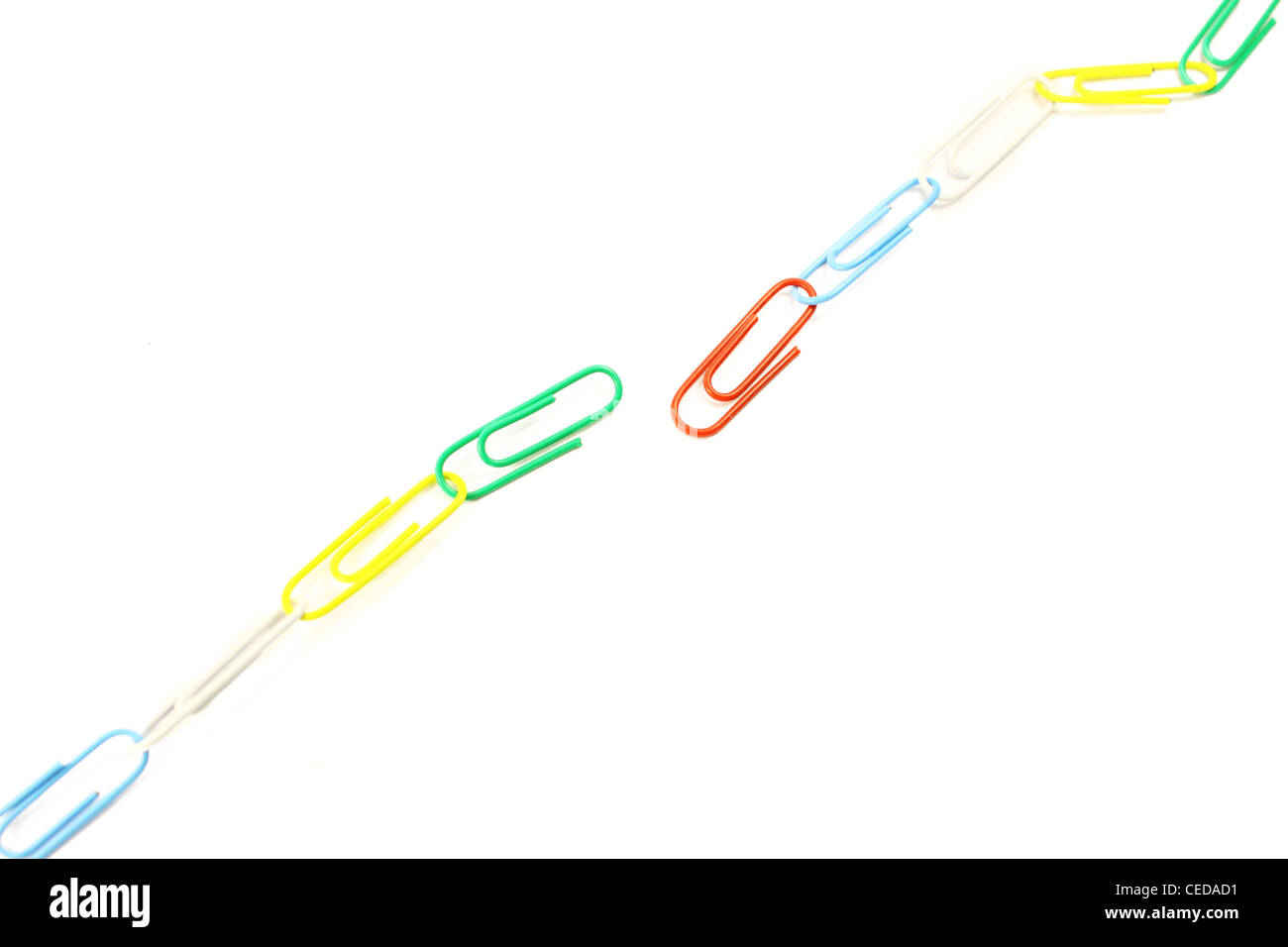 paper clips on the white background Stock Photo - Alamy